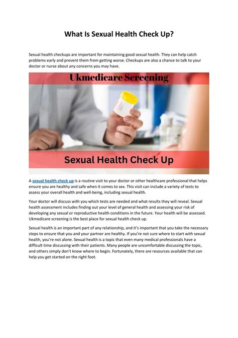 What Is Sexual Health Check Up