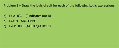 Solved Problem Draw The Logic Circuit For Each Of The Chegg Com