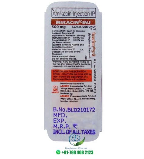 Amikacin Inj 500 Mg At ₹ 109 Piece Amikacin Injections In Surat Id