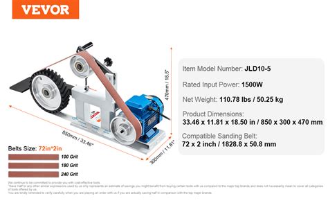 Vevor Belt Grinder Sander 72 X 2 Inch Variable Speed Belt Polisher With Vfd 1500w 2hp