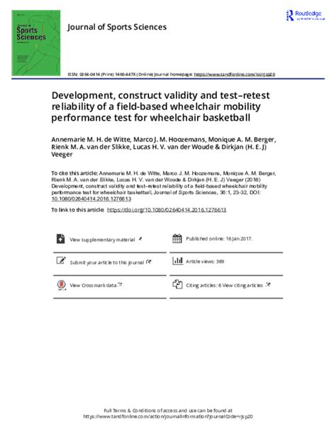 Pdf Development Construct Validity And Testretest Reliability Of A