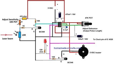 Visitor Counter Circuit Using Ic 555 And Ic 4026 Homemade Circuit Projects