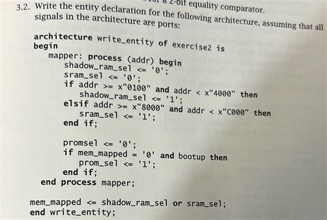 Solved Vhdl D 2 Bit Equality Comparator 32 Write The Entity