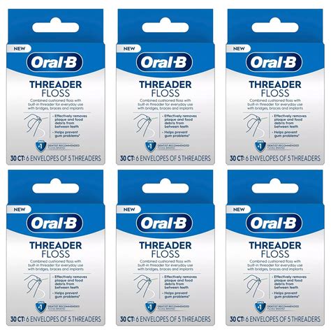 Oral B Glide Threader Floss 30 Count Pack Of 6 Health And Household