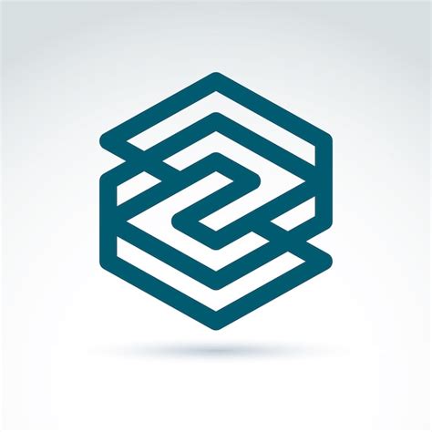 Premium Vector Complex Geometric Corporate Element Vector Abstract Monochrome Continuous