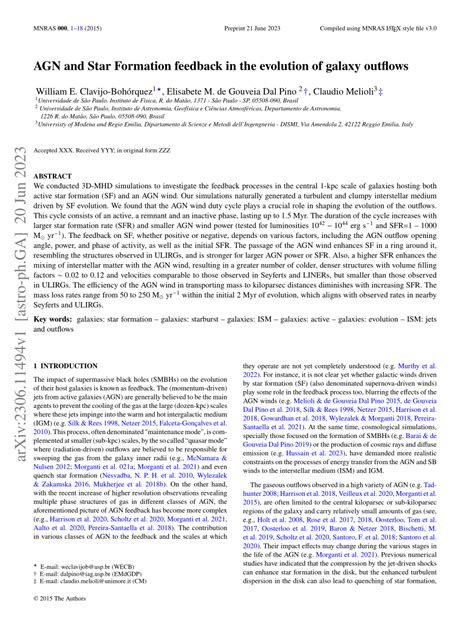 Pdf Agn And Star Formation Feedback In The Evolution Of Galaxy Outflows