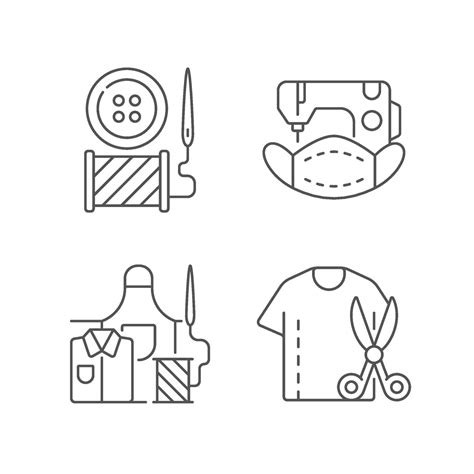 Clothing Alteration Linear Icons Set 2152125 Vector Art At Vecteezy