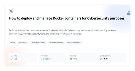 How To Deploy And Manage Docker Containers For Cybersecurity Purposes Labex