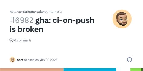 Gha Ci On Push Is Broken · Issue 6982 · Kata Containerskata