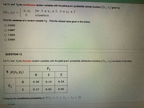 Solved Fyr 12 Let Y4 And Yą Be Continuous Random