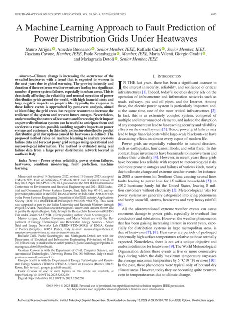 A Machine Learning Approach To Fault Prediction Of Power Distribution Grids Under Heatwaves Pdf