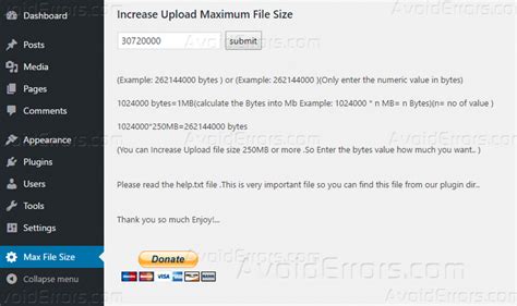 How To Increase The Maximum File Upload Size Avoiderrors