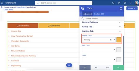 How To Set A Separate Color For Each Tab Of Shortpoint Tabs Design Element Shortpoint Support