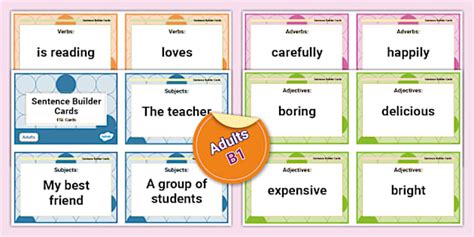 Esl Sentence Builder Cards [adults B1]