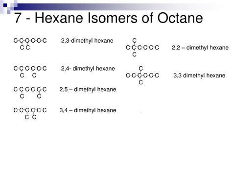 Octane Isomers Structural Formulas
