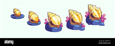 Sea Shell And Vessels Game Level Rank Ui Design Assets Cartoon Vector Illustration Collection