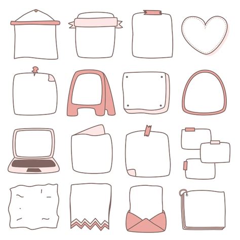 Premium Vector Set Of Paper Notes Doodle