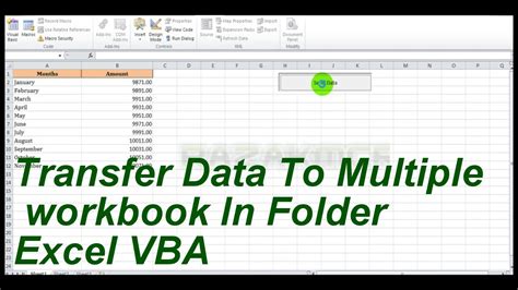 Transfer Data To Multiple Wokbook In Folder Excel Vba Youtube