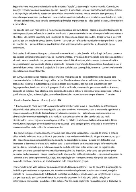 Enem 2018 Redacoes Nota 1000 Docsity