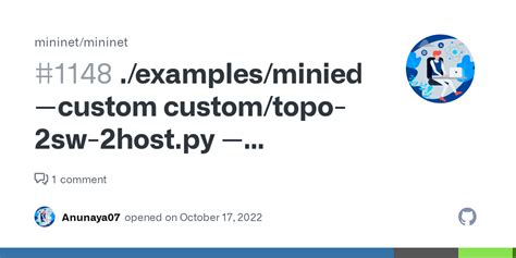 Examplesminieditpy Custom Customtopo 2sw 2hostpy Topomytopo Gives Exception · Issue