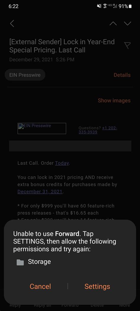 New Issue Never Seen Before In Native Email App Unable To Replyforward Tap Settings Then