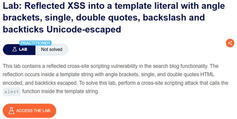 reflected xss into a template literal with angle brackets single