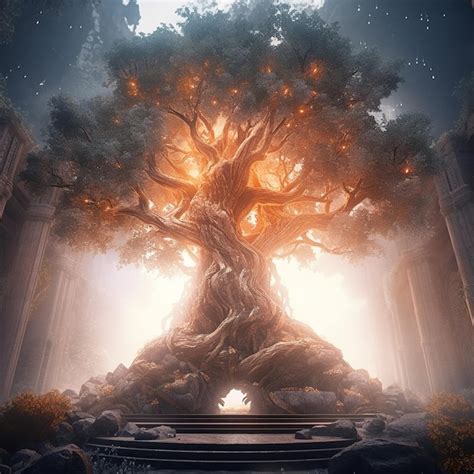 Premium Ai Image A Tree In The Dark