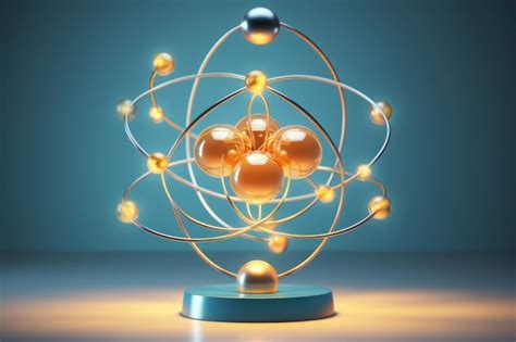 Premium Ai Image Model Of Molecule With Electrons In Orbits Structure Of Atom Concept Of