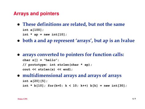 Ppt Arrays And Strings Pointers And Memory Allocation Powerpoint