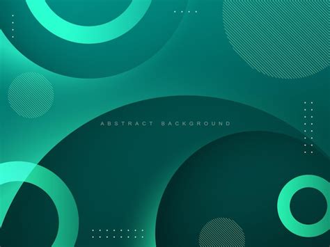 우아한 빛나는 원 패턴으로 현대 녹색 추상적 인 배경 프리미엄 벡터
