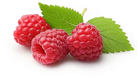 Raspberry Side View Isolated On White Premium Ai Generated Image