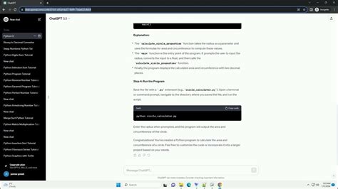 Python Program To Calculate Area And Circumference Of Circle Youtube