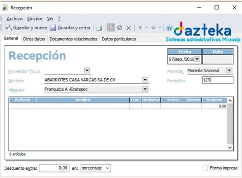 Manual Microsip Compras Recepción De Mercancia 1 Dazteka Microsip