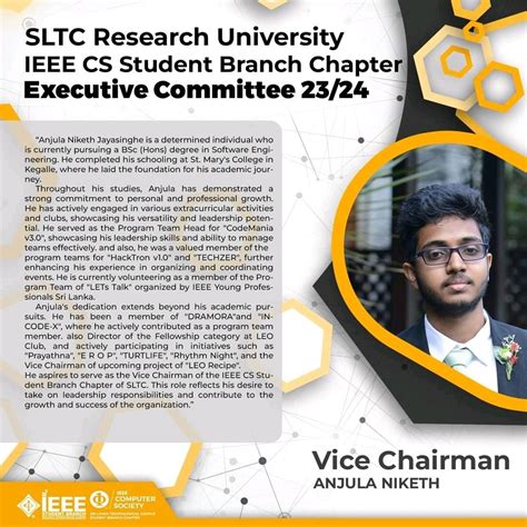 Anjula Niketh Jayasinghe On Linkedin Ieee Cs Sltc