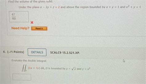 Solved Find The Volume Of The Given Solid Under The Plane
