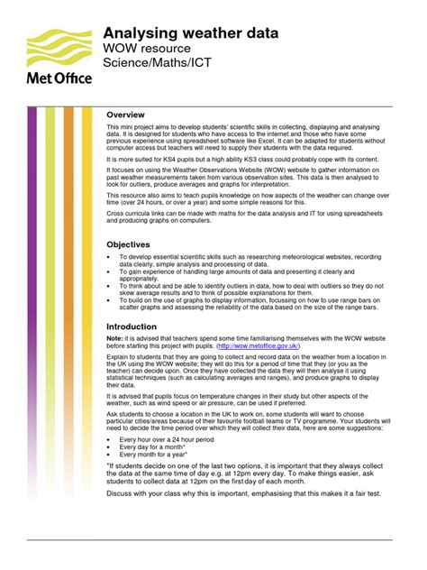 Analysing Weather Data1 Download Free Pdf Outlier Data
