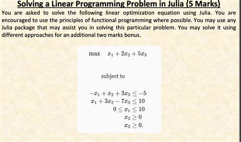 Solved You Are Asked To Solve The Following Linear