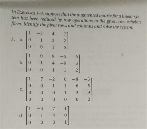 Solved In Exercises Suppose That The Augmented Matrix Chegg
