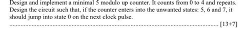 Solved Design And Implement A Minimal 5 Modulo Up Counter