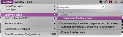 How To Use Safari Web Inspector On Mac Ipad And Iphone