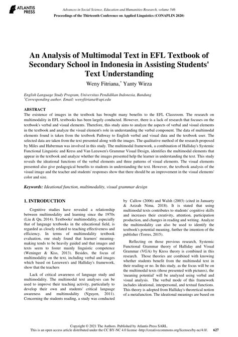 Pdf An Analysis Of Multimodal Text In Efl Textbook Of Secondary