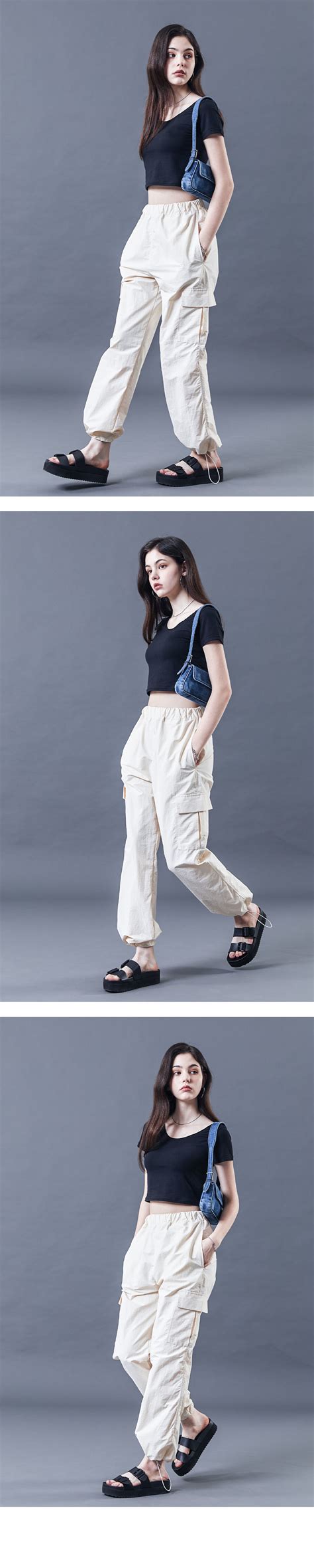 Cp 여름 기능성 쿨링 와이드 밴딩 카고 조거 팬츠 Ivory 냉장고바지 Ver 감도 깊은 취향 셀렉트샵 29cm