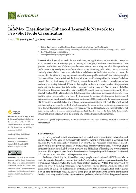 Pdf Infomax Classification Enhanced Learnable Network For Few Shot Node Classification