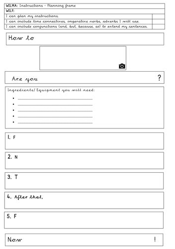 Instruction Planning Frame Teaching Resources