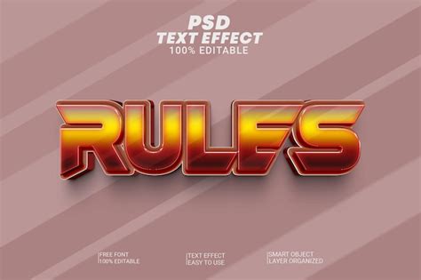 Premium Psd Rules 3d Text Style Psd Editable File