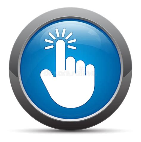 cursor click icon starburst shiny blue round button illustration design