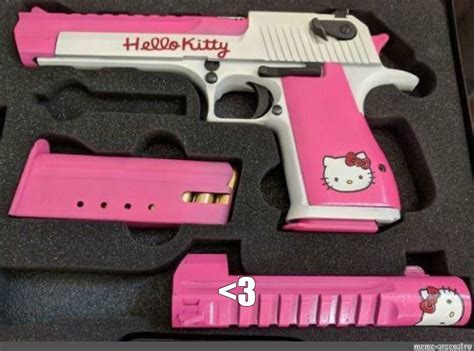 Создать мем глок Hello Kitty пистолет розовый хелло китти розовый пистолет с хеллоу китти