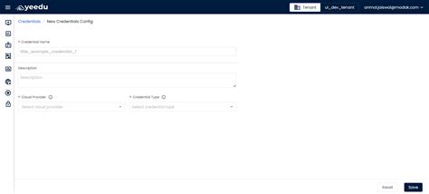 Credentials Yeedu Documentation