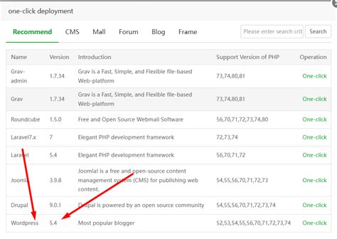One Click Deployment Using Old Wordpress Version Aapanel Free Hosting Control Panel One