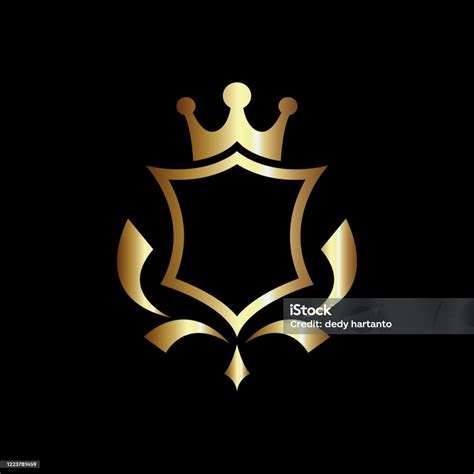 고급 로얄 쉴드 벡터 팔과 기사 엠블럼 또는 전령 방패 문장의 코트에 좋은 금 금속에 대한 스톡 벡터 아트 및 기타 이미지 금 금속 성 건축물 로고 Istock